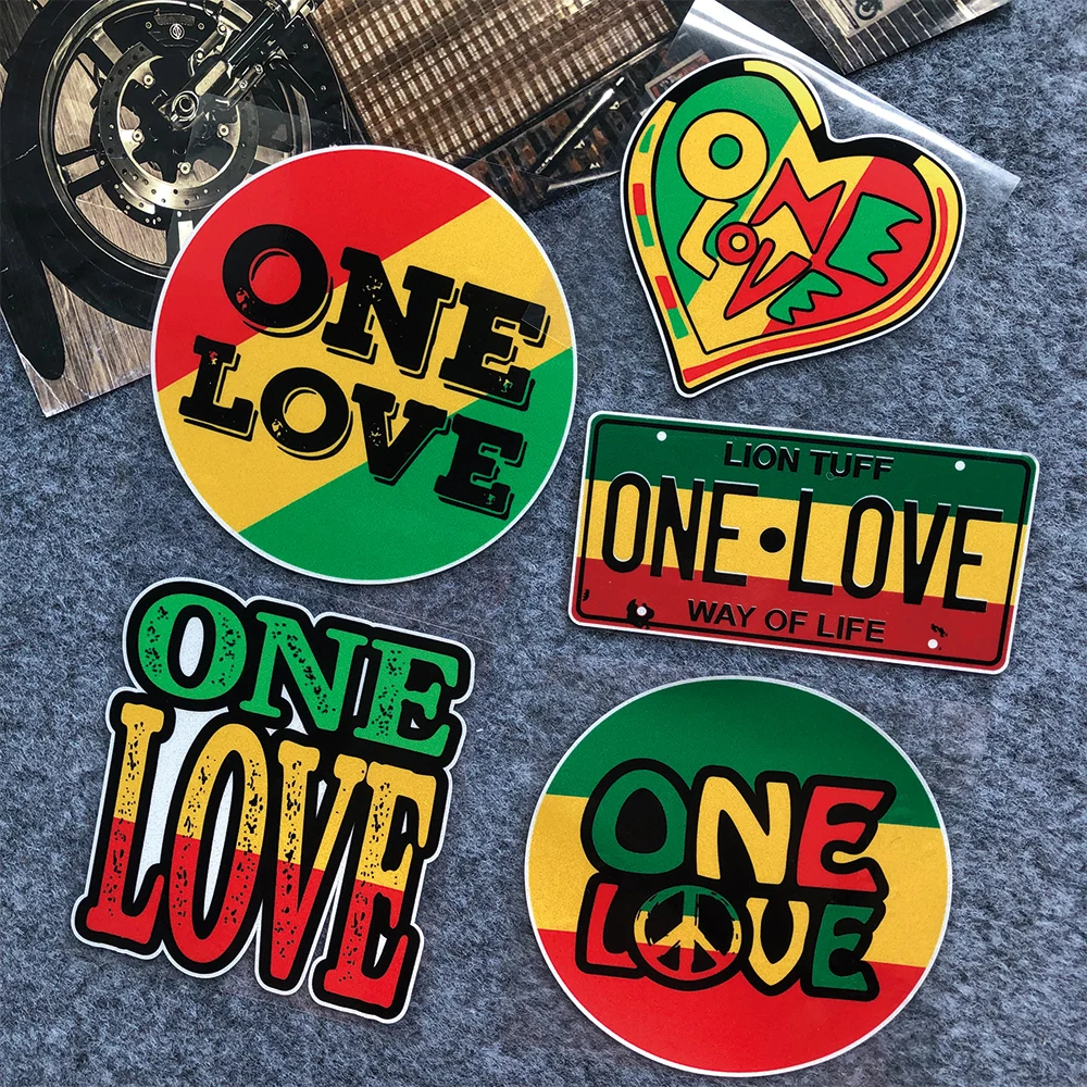 Vintage-Rasta-ONE-LOVE-Vinyl-Reflective-Car-Stickers-Decor-Motorcycle ...