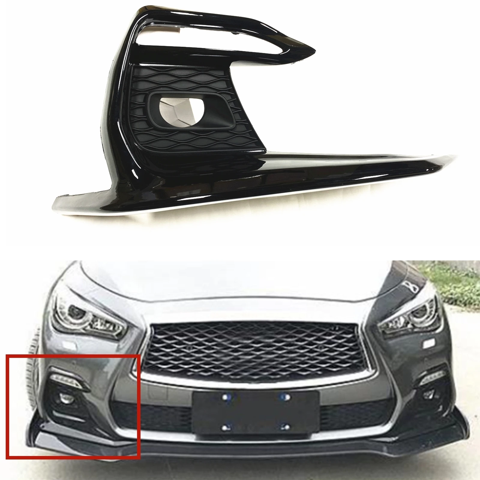 Front Bumper Fog Light Cover Air Vent Intake Lamp Grille Grill Foglamp ...