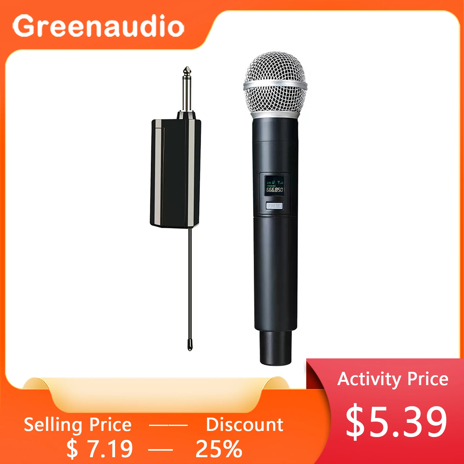 Micrófono inalámbrico UHF para Karaoke, dispositivo de Audio para exteriores, DJ, cantar ...