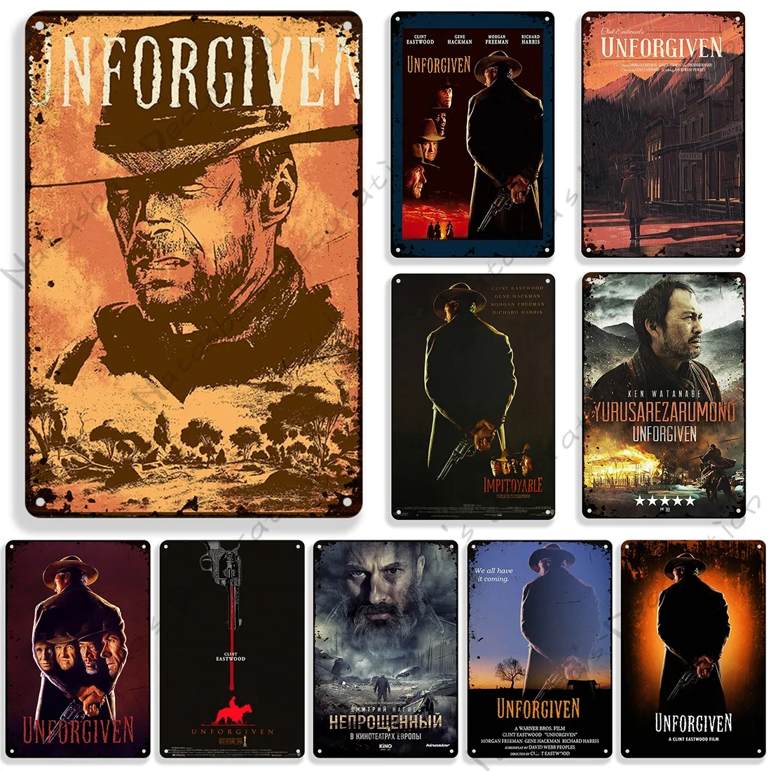 1992-American-Movie-Unforgiven-Metal-Tin-Sign-Vintage-Metal-Poster ...