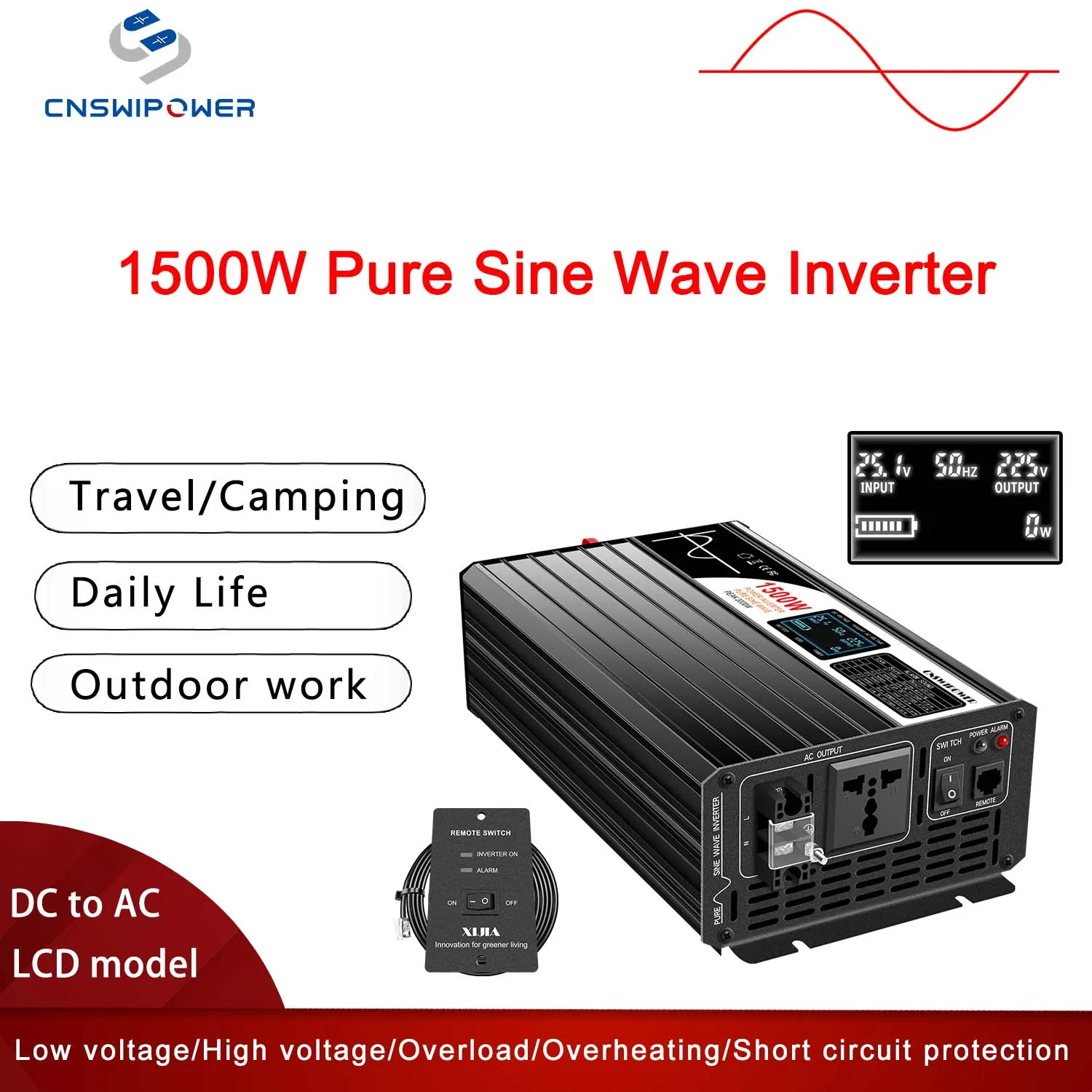 1500W-inverter-12v-24V-48V-to-AC-110V-220v-pure-sine-wave-solar-power ...