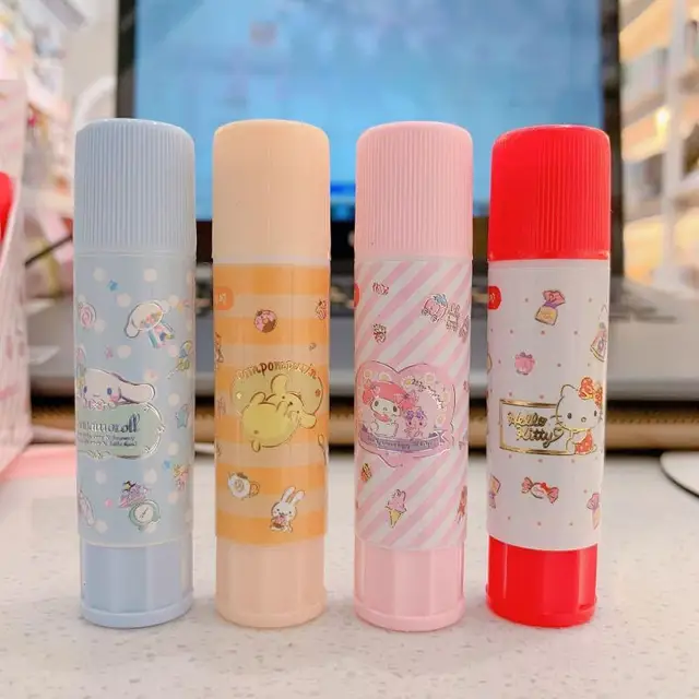 Kawaii Anime Sanrioed My Melody Cinnamoroll Kitty Glue Stick Student ...