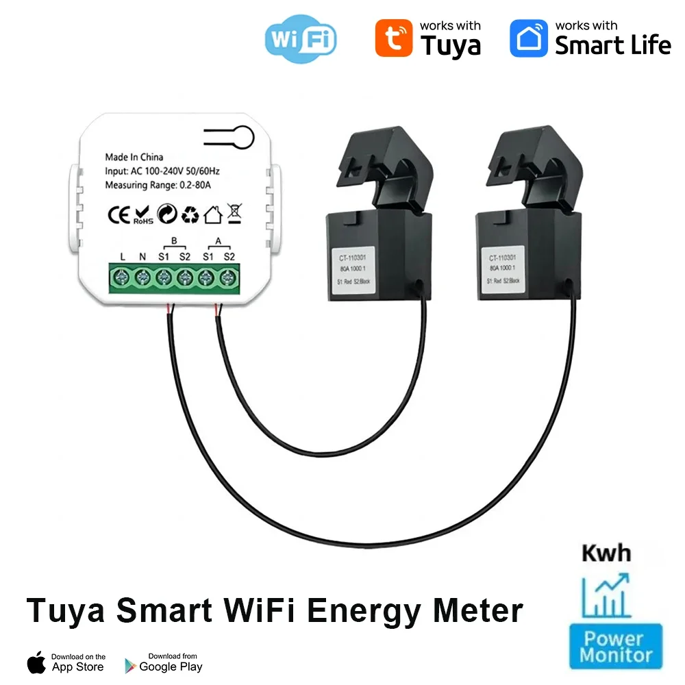 Tuya-WIFI-Smart-Energy-Meter-AC100-240V-CT-Clamp-App-Control-80A-Power-Monitor-Electricity ...