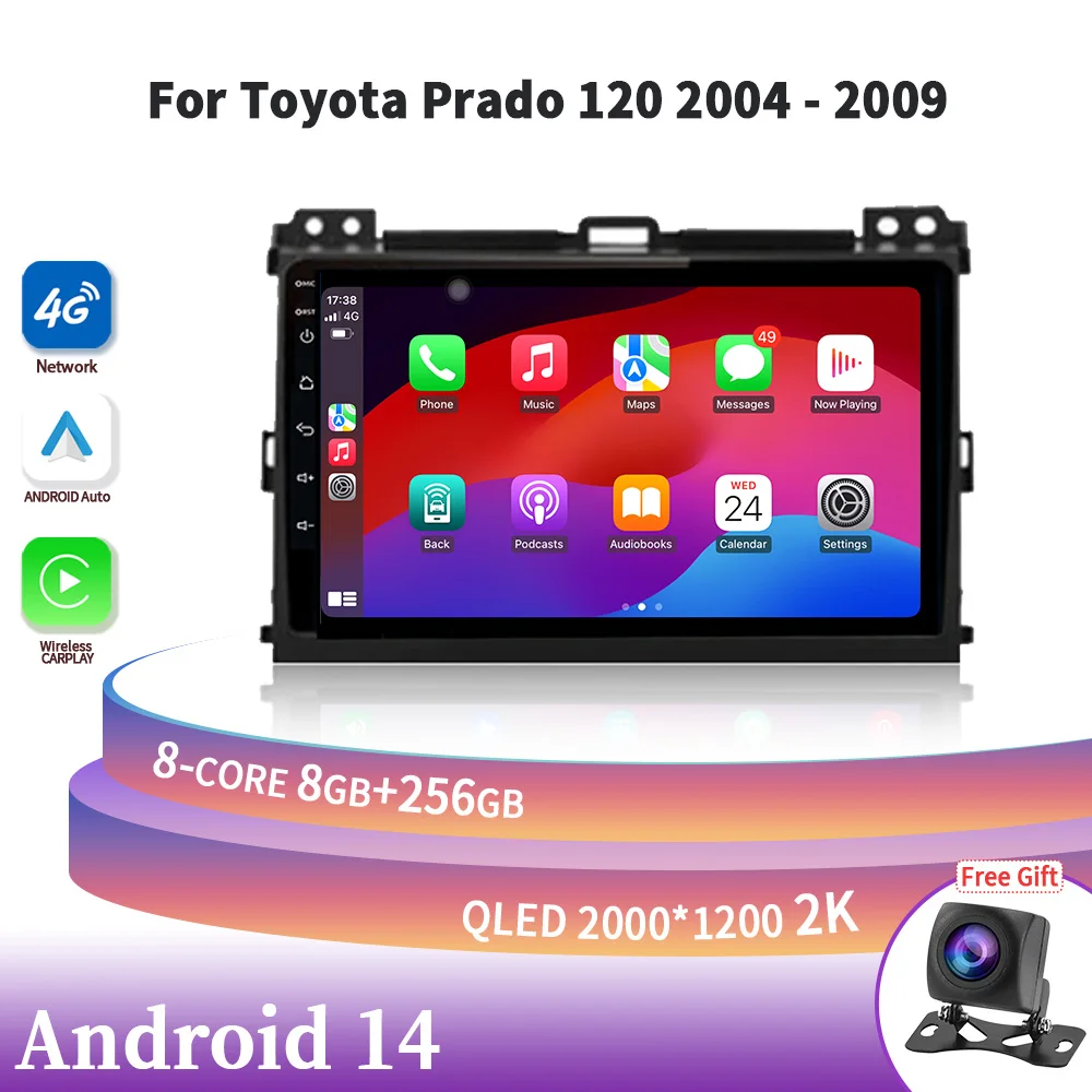Android-14-CarPlay-2-Din-Screen-Wireless-Carplay-Stereo-Auto-Radio ...