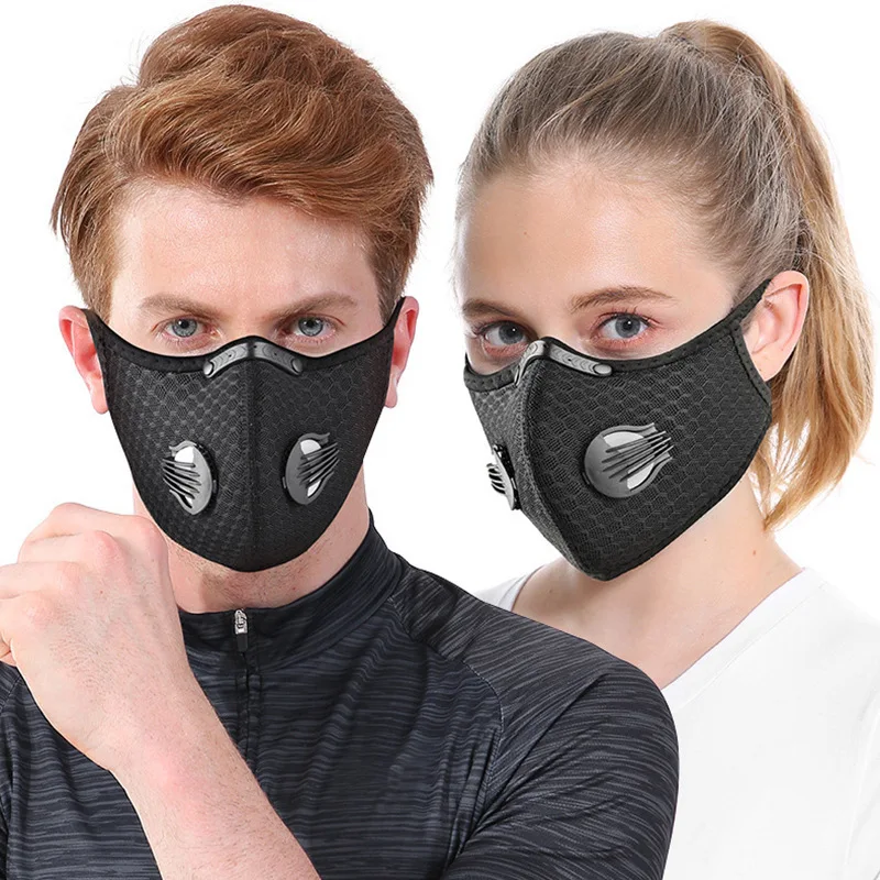 Reusable Washable Windproof Dust Mask with Breathing Valve and 5 Filter ...