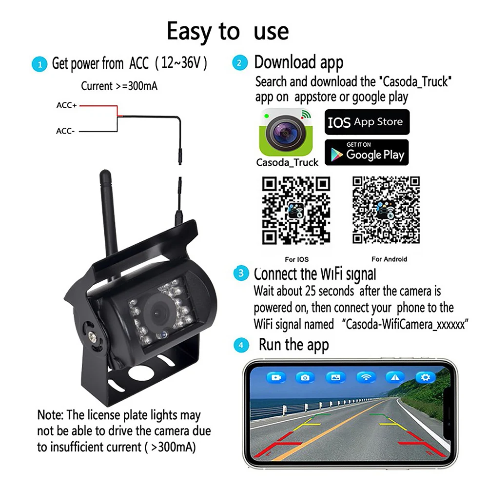 Car-Video-Surveillance-WiFi-Wireless-Automobile-LED-Reverse-Waterproof ...