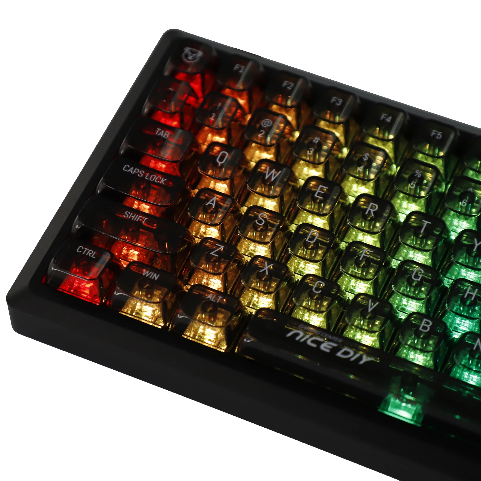 YMDK 119 Keys Black White Transparent Shine Through PC MDA Profile Top ...