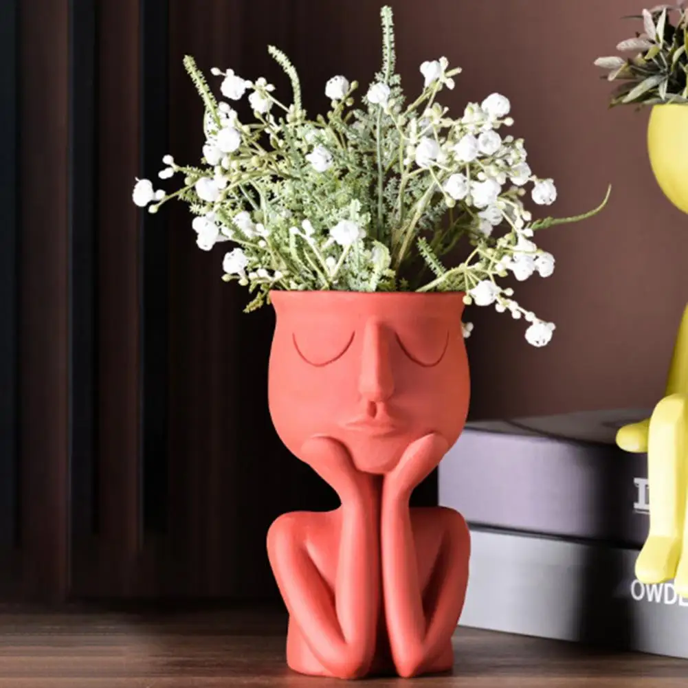 Human-Think-Face-Ceramic-Plants-Flower-Pot-Human-Vase-Planter-Tabletop ...