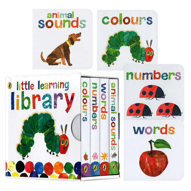 4books-set-The-Very-Hungry-Caterpillar-Eric-Carle-words-numbers-colours ...
