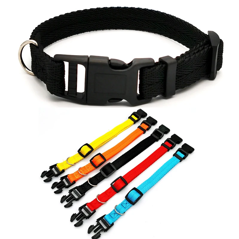 Pet-Dog-Collar-Solid-Color-Puppy-Collars-Medium-Dogs-Quickly-Disengaged ...