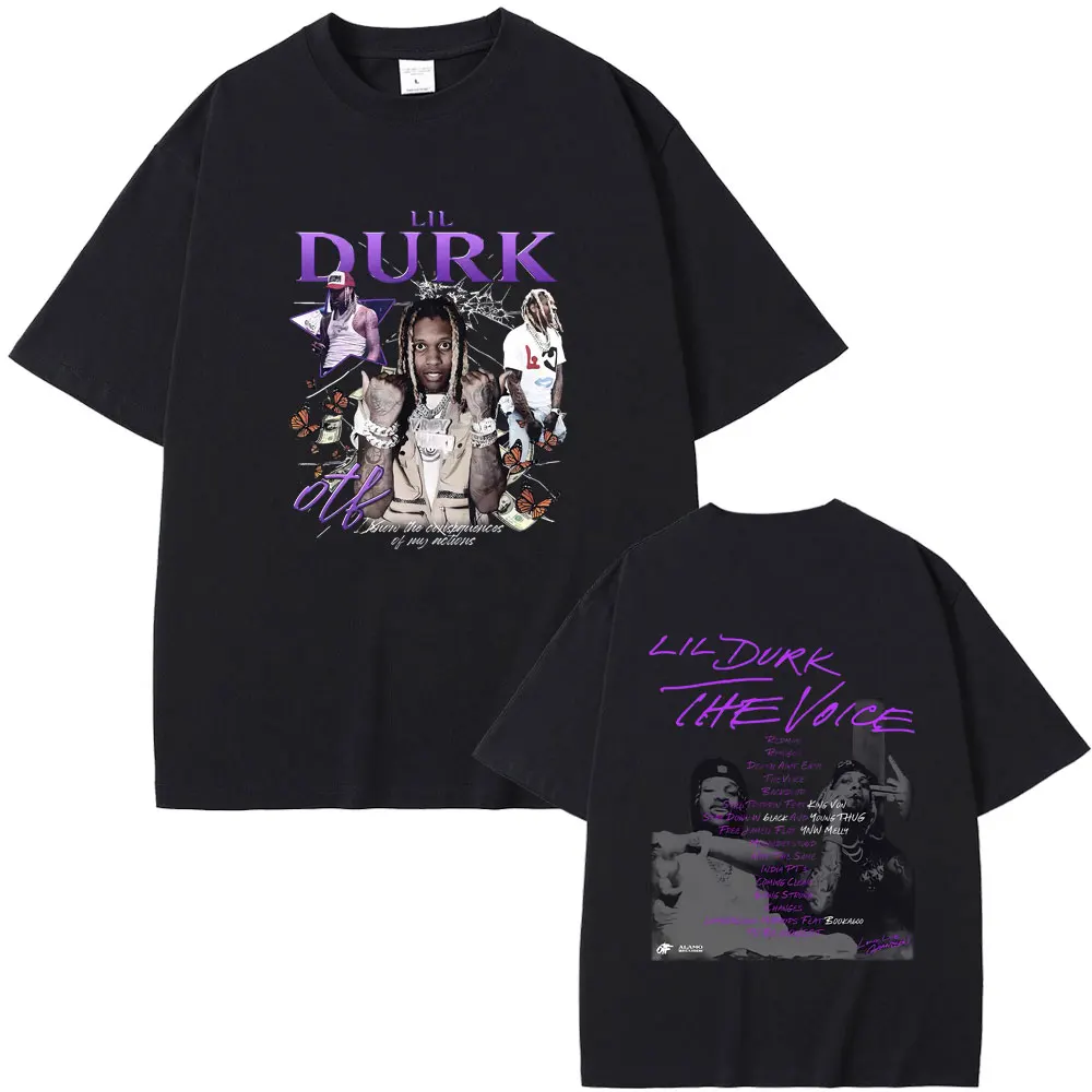 Rapper-Lil-Durk-Hip-Hop-Fashion-Vintage-T-shirt-Men-Women-s-Round-Neck ...