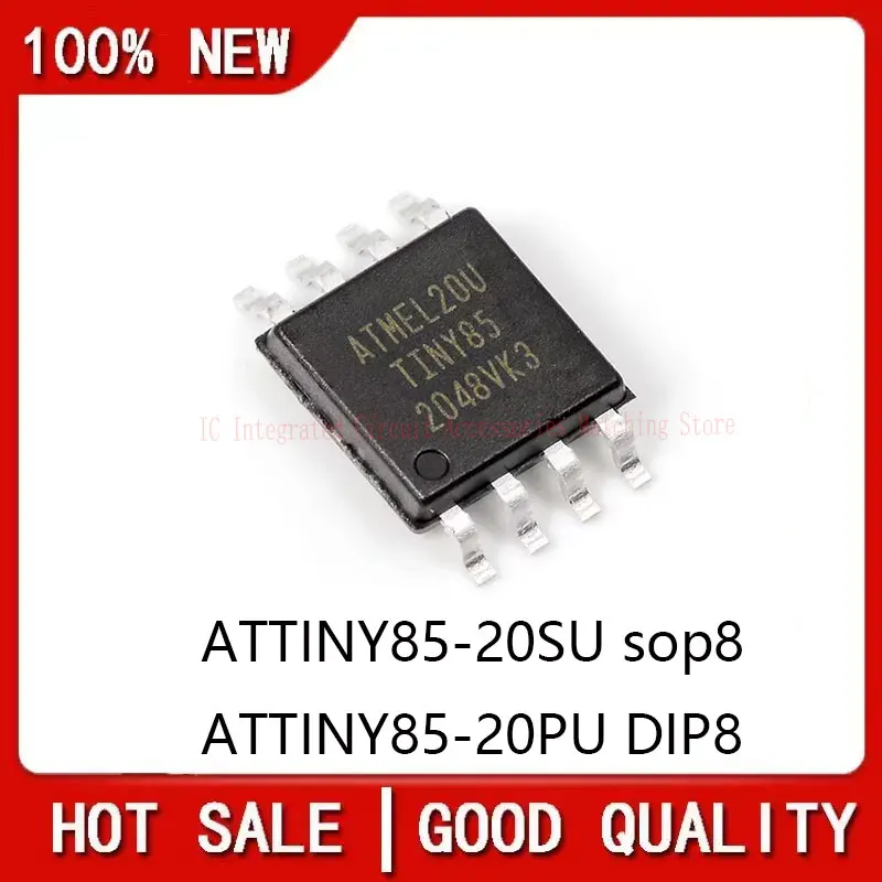 (1 peça) 100% Novo ATTINY85-20PU ATTINY85 20PU TINY85-20U TINY85 DIP-8 ...