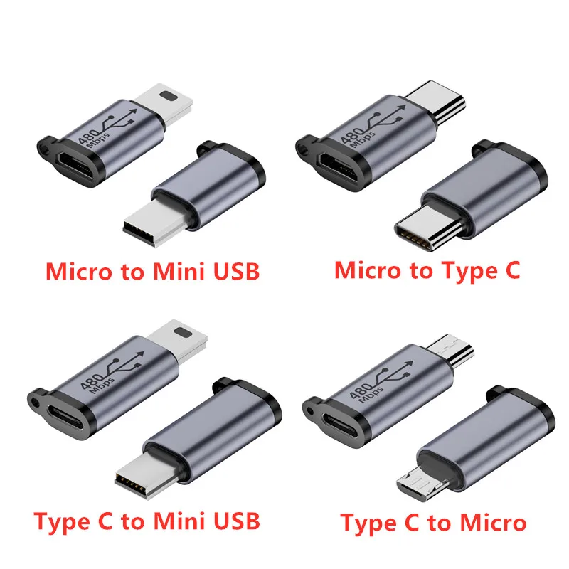 Usb-Type-C-to-Mini-USB-MicroUSB-Adapter-Micro-USB-to-TypeC-Mini-USB ...