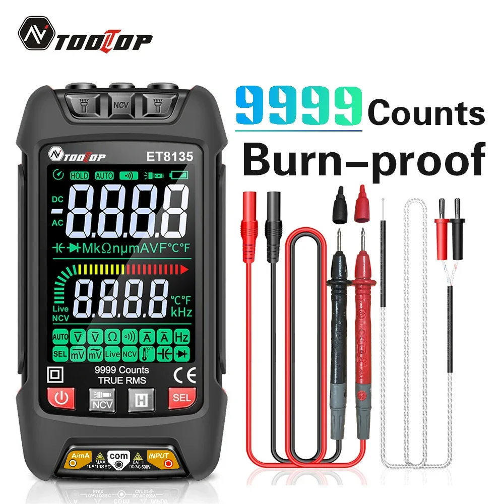 TOOLTOP-ET8135-Color-Intelligent-True-RMS-Digital-Multimeter-9999 ...