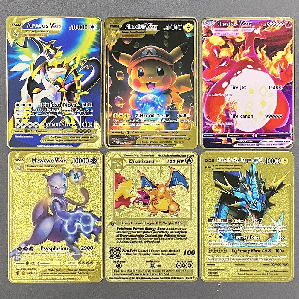 Tarjeta-de-Metal-de-Pok-mon-10000-puntos-Arceus-Charizard-Raichu-Super ...