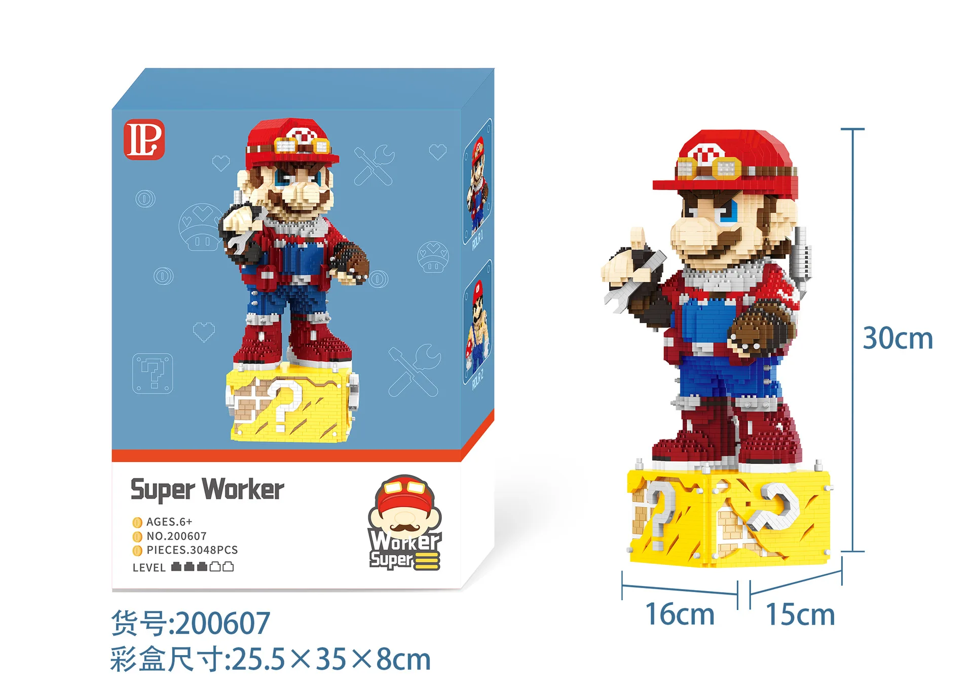 Figuras de Mario, microbloques de construcción, Super Mario, Yoshi ...