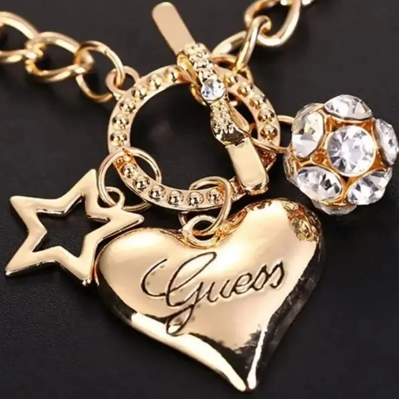 Big Heart Charm Hallowout Star Fire Ball Bracelet For Women Imitation ...