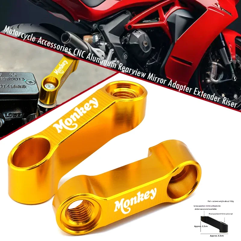 2pcs Motorcycle Accessories Aluminum Mirrors Riser Extension Bracket ...