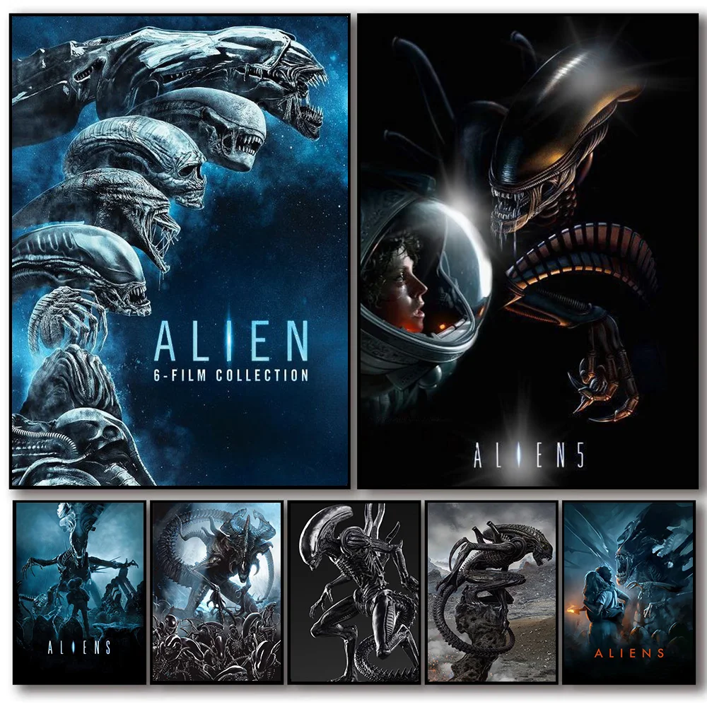 Alien-Classic-Horror-sci-fi-Movie-lienzo-abstracto-Retro-impreso ...
