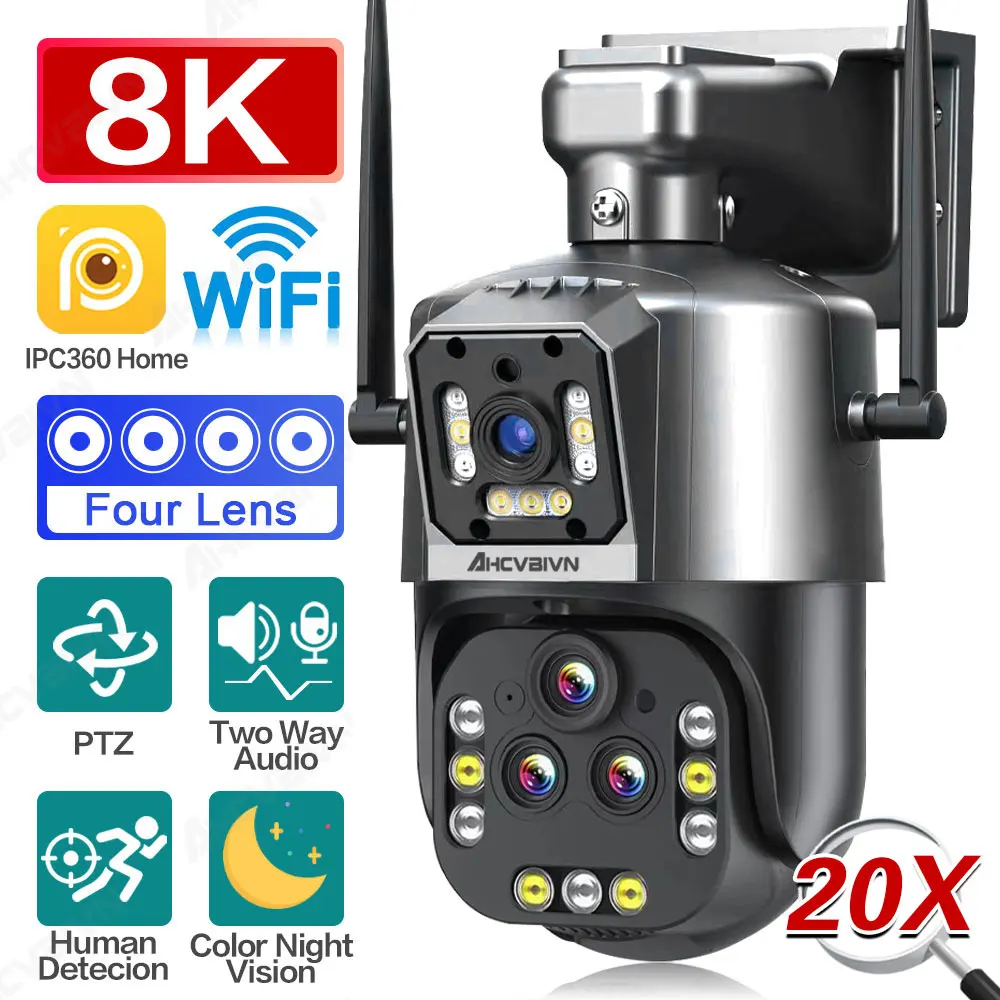 16MP-Four-Lens-Wifi-PTZ-IP-Camera-Auto-Tracking-Outdoor-4K-20X-Zoom ...