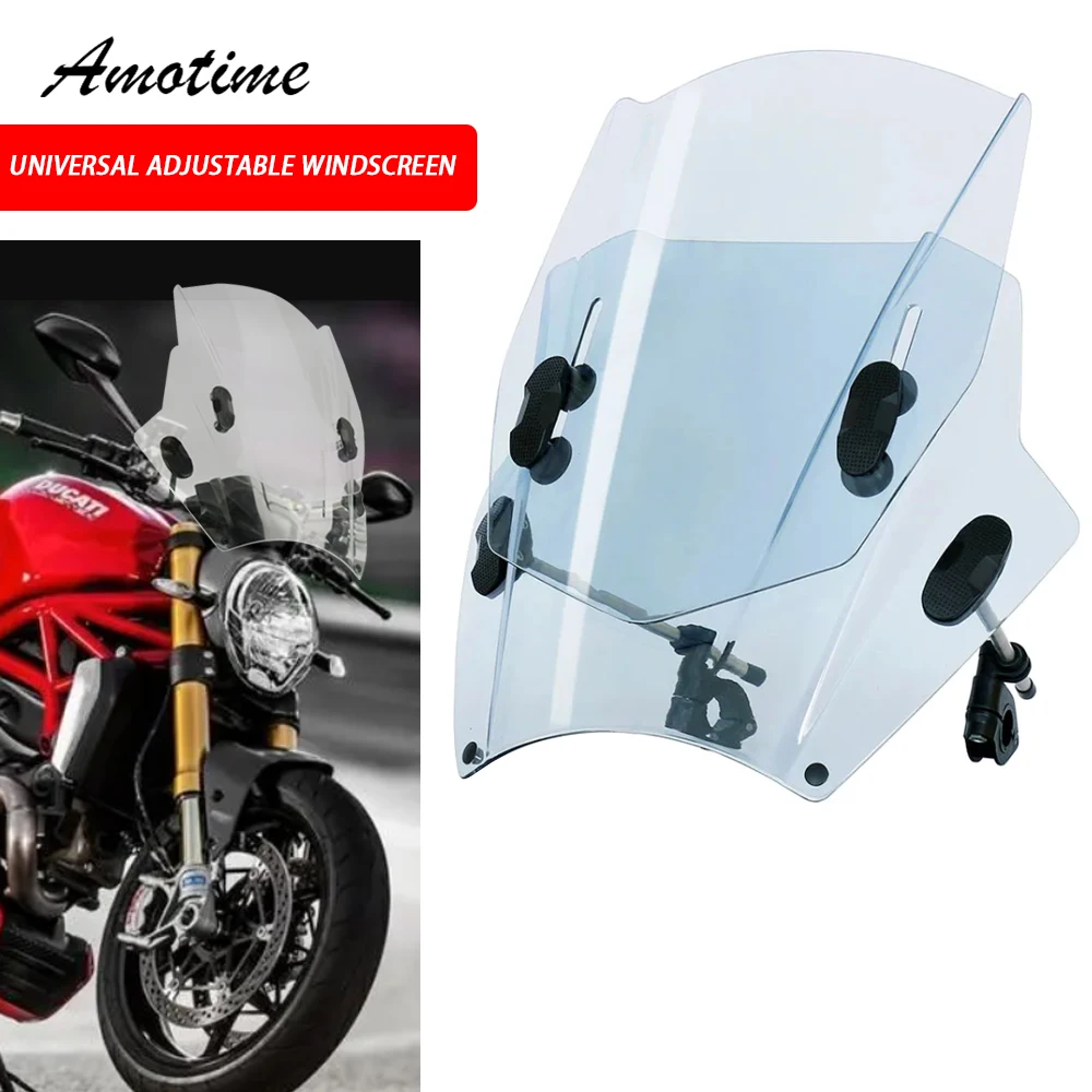 Motorcycle-Windscreen-Windshield-Universal-For-DUCATI-MONSTER-696-796 ...