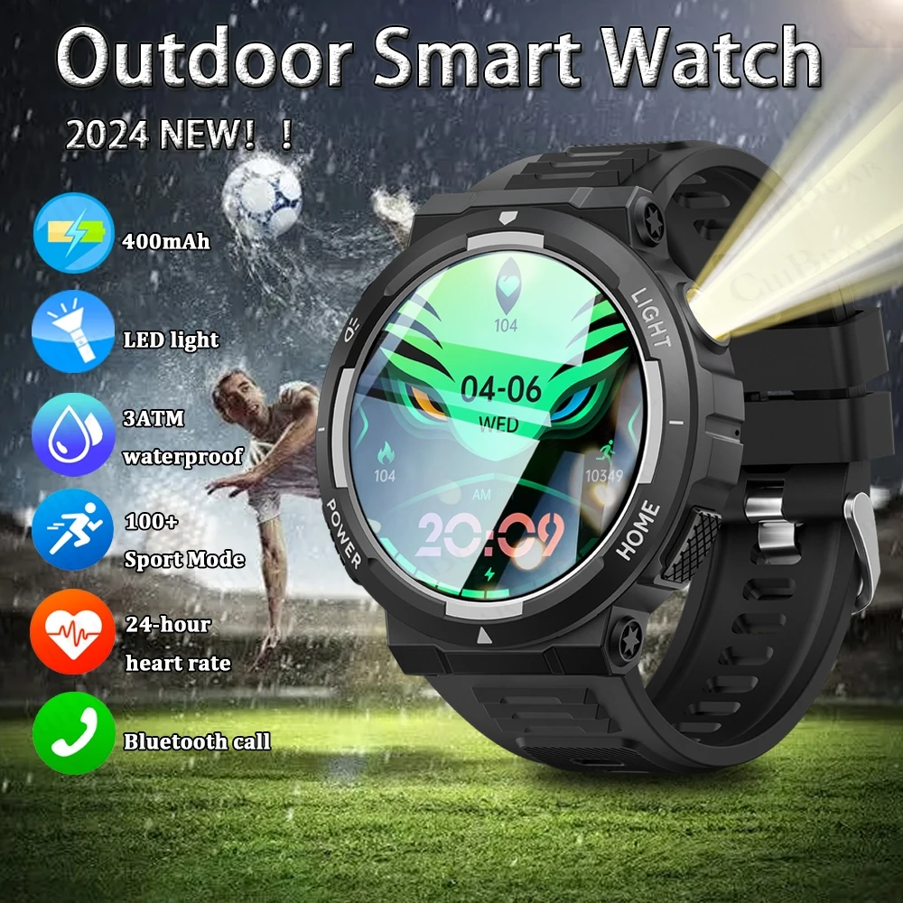 2024-New-3ATM-Waterproof-Smart-Watch-Men-Outdoor-LED-Lights-Sports ...
