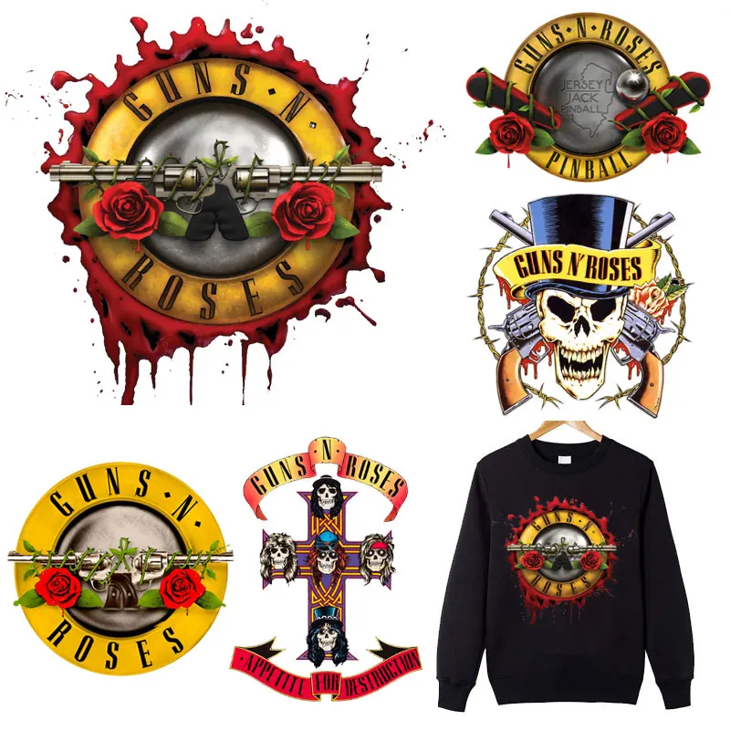 Parches-de-GUNS-N-ROSES-para-ropa-parche-termoadhesivo-de-flores ...