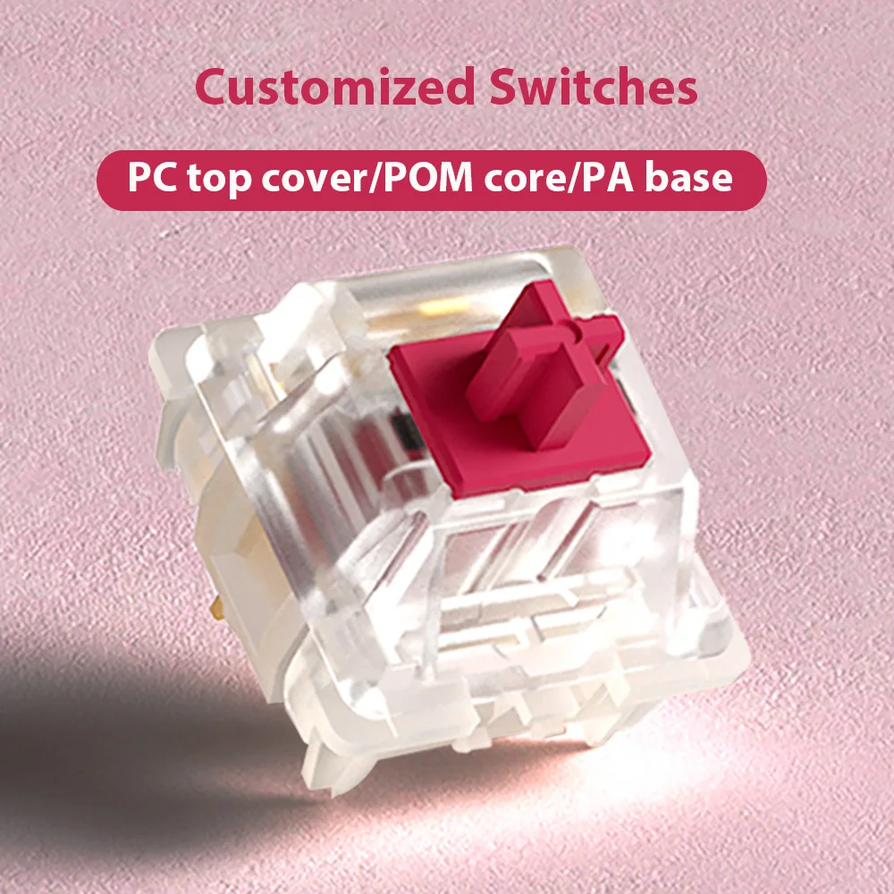 KTT Wine Red V2 Switch Mechanical Keyboard Linear Switches 3 Pins POM ...