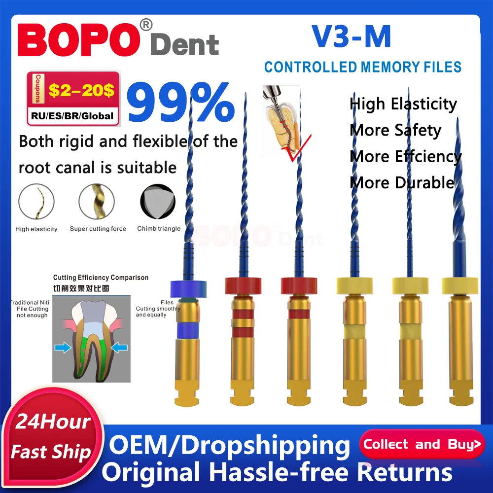 Dental Rotary Files Files 04 25mm Endo Niti File System Assorted Root ...