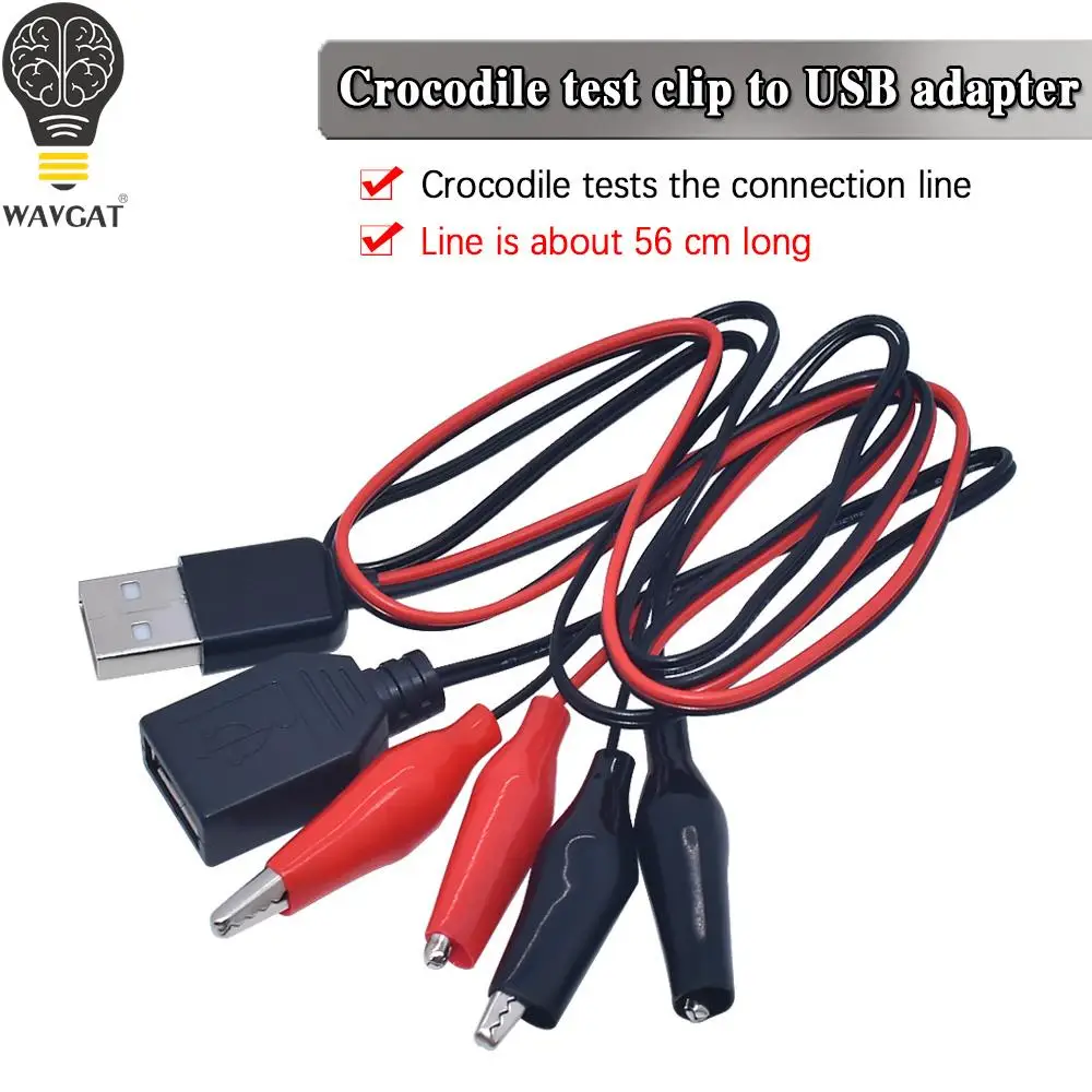 60cm-Alligator-Test-Clips-Clamp-to-USB-Male-Female-Connector-Cable ...