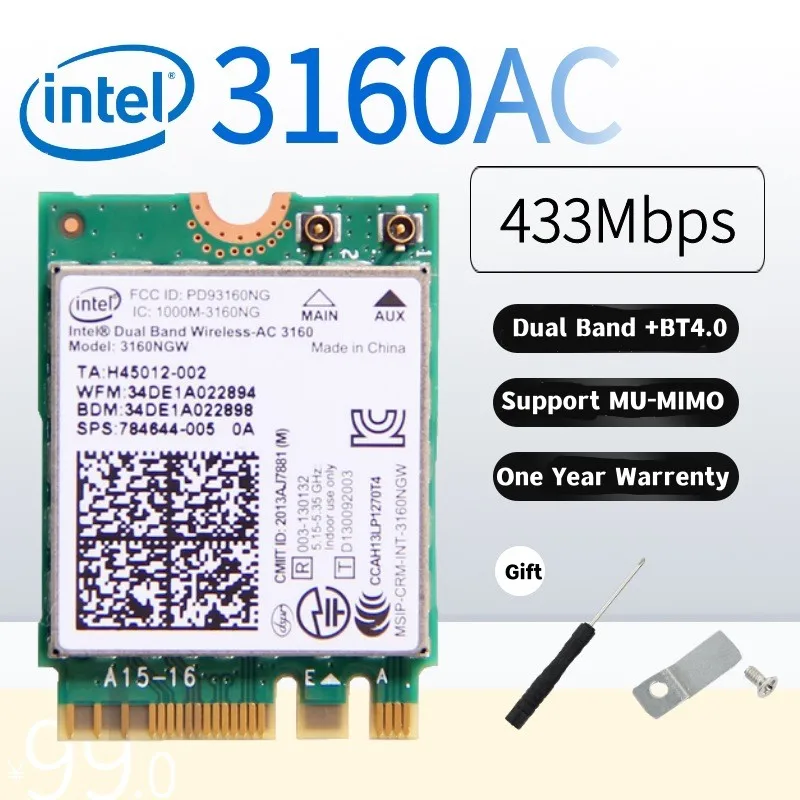 Intel-Wireless-AC-7260-7260HMW-3160-7265-3165-8260-Mini-scheda-PCIE ...
