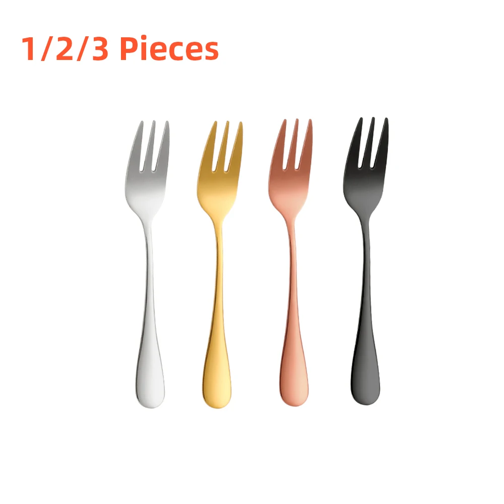 1-2-3-Pieces-Gold-Fruit-Fork-Stainless-Steel-Coffee-Tea-Fork-Set-Ice ...