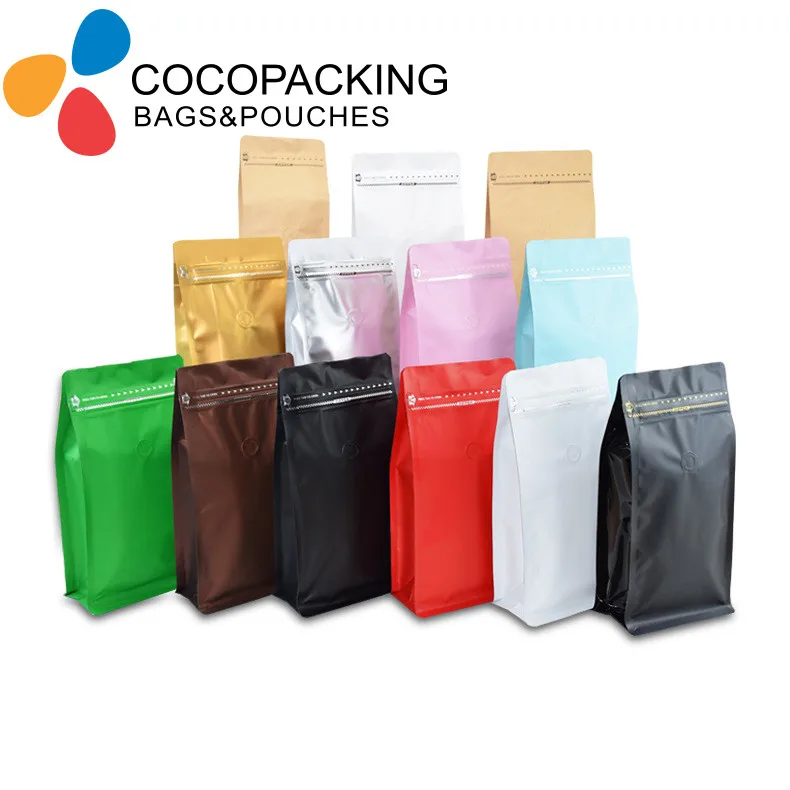 50pcs Half Pound Coffee Bag 8 Side Sealed Aluminum Foil Self-Sealing ...
