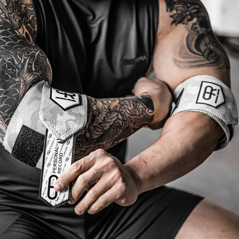 2Pcs-Weightlifting-Elbow-Wraps-Flexible-90cm-Elbow-Compression-Strap ...