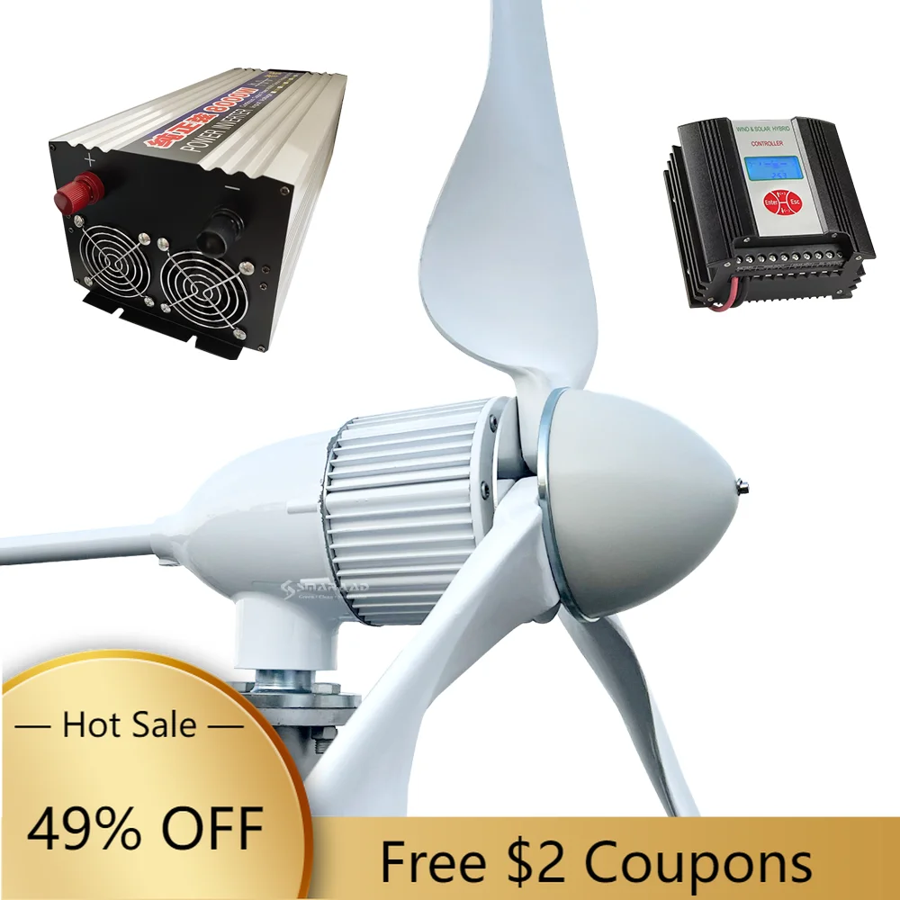 Didito 5000w 3000w Horizontal Wind Turbine Generator Windmill With Mppt ...