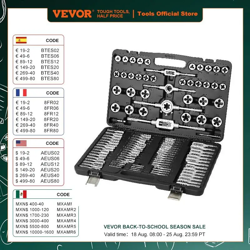 VEVOR-Tap-and-Die-Set-40PCs-60PCs-80PCs-110-116PCs-Metric-or-SAE ...