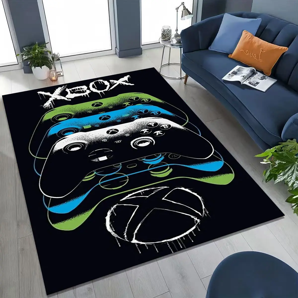 Game Controller XBOX Art Logo Cartoon Carpet Rug for Bedroom Living ...