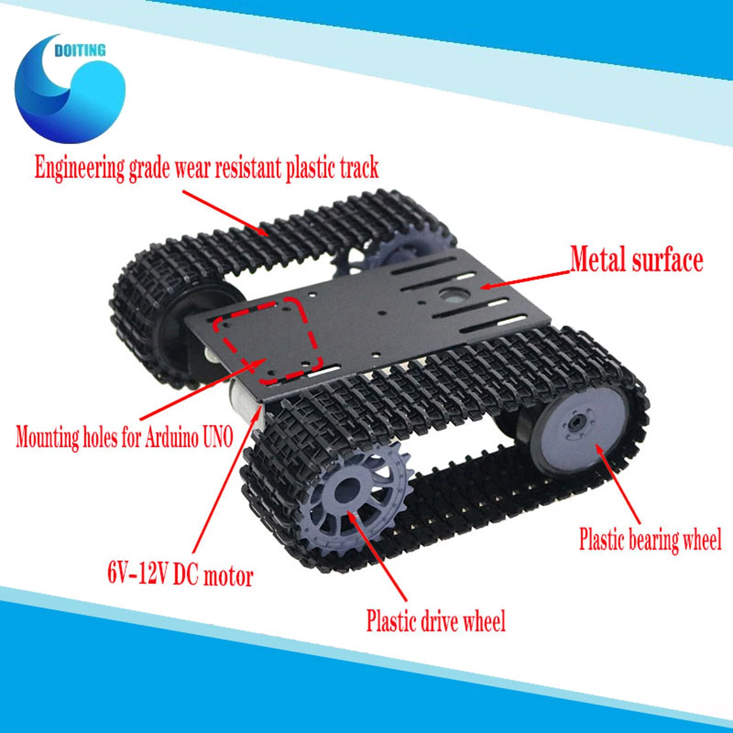 TP101 Smart Tank Chassis Tracked Chassis Remote Control Platform with ...