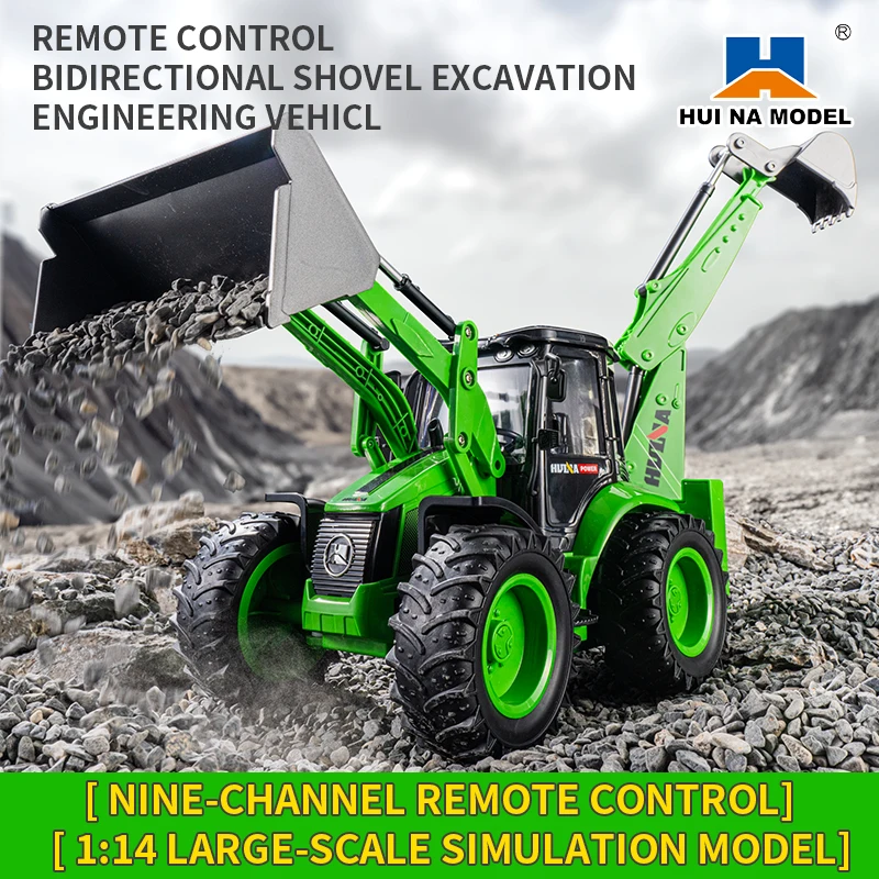 1-14-HUINA-1579-Remote-Control-Backhoe-Excavator-2-4G-9CH-Finished-RC ...