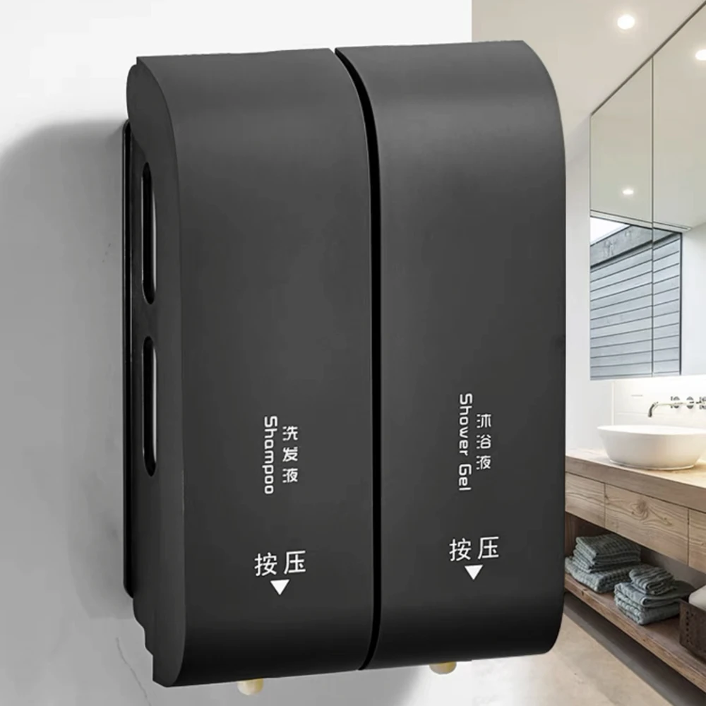 Zwart-Wit-Vloeibare-Zeep-Dispenser-Muur-Mount-Wasmiddel-Fles-Nagelvrij ...