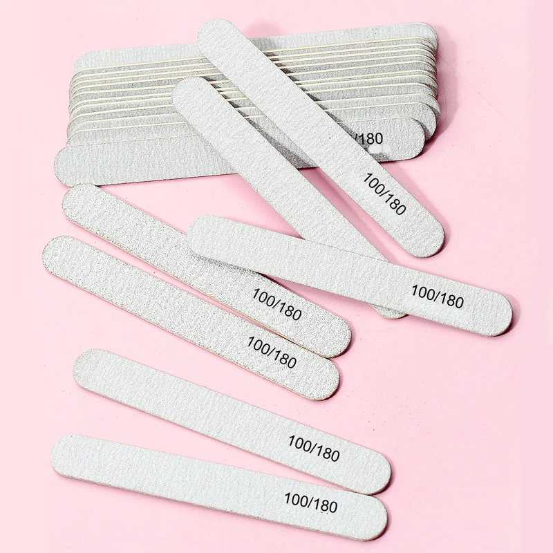 50/100Pcs Professional Grey Nail Files Set Manicure Pedicure Nail ...