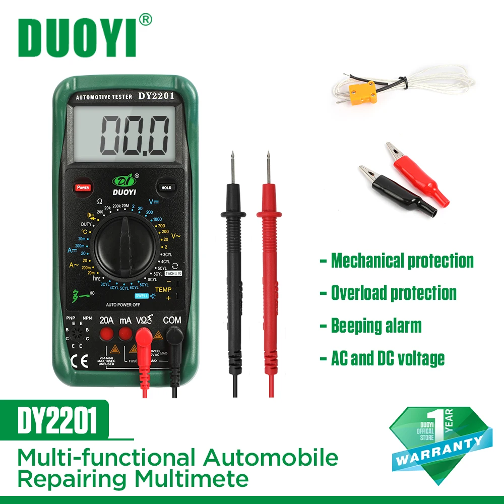 DUOYI-DY2201-Car-Digital-Multimeter-1999-Counts-Rms-Multimeters ...