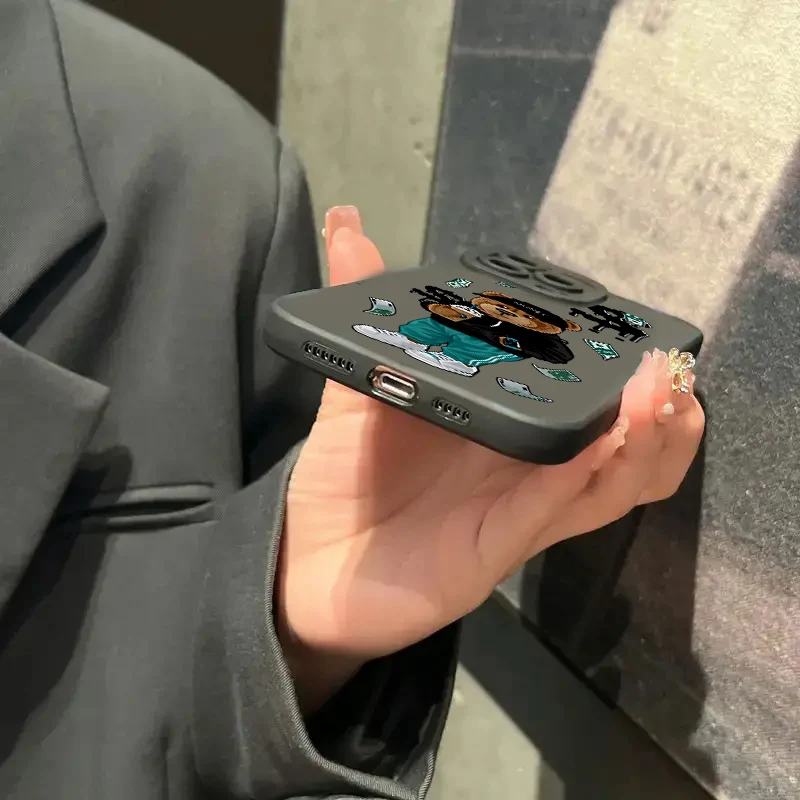 Bear Graphic Shockproof Silicone Phone Case for Redmi 12 4G (1)