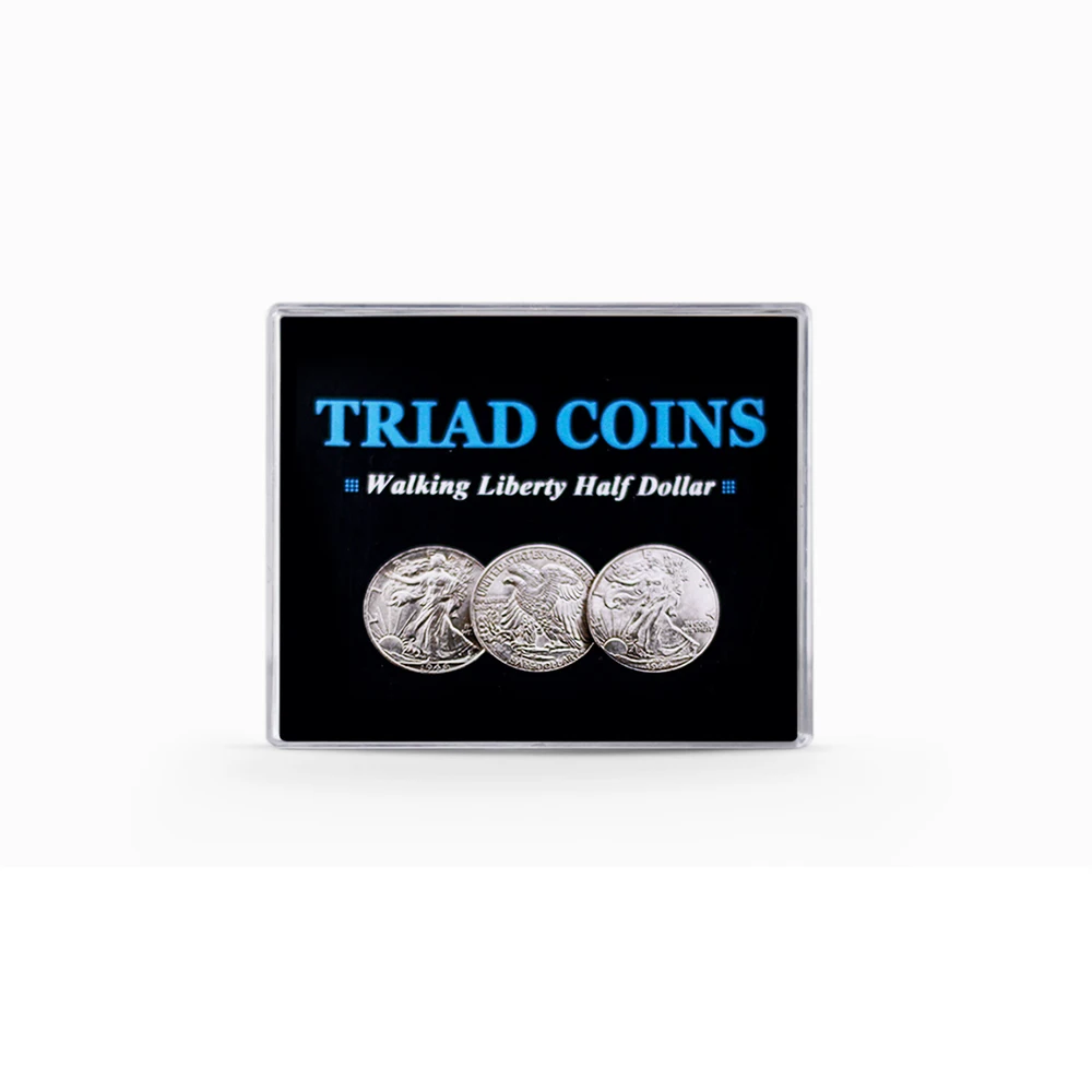 Triad-Coins-Walking-Liberty-Half-Dollar-Coin-Magic-Trick-Close-Up-Magic ...