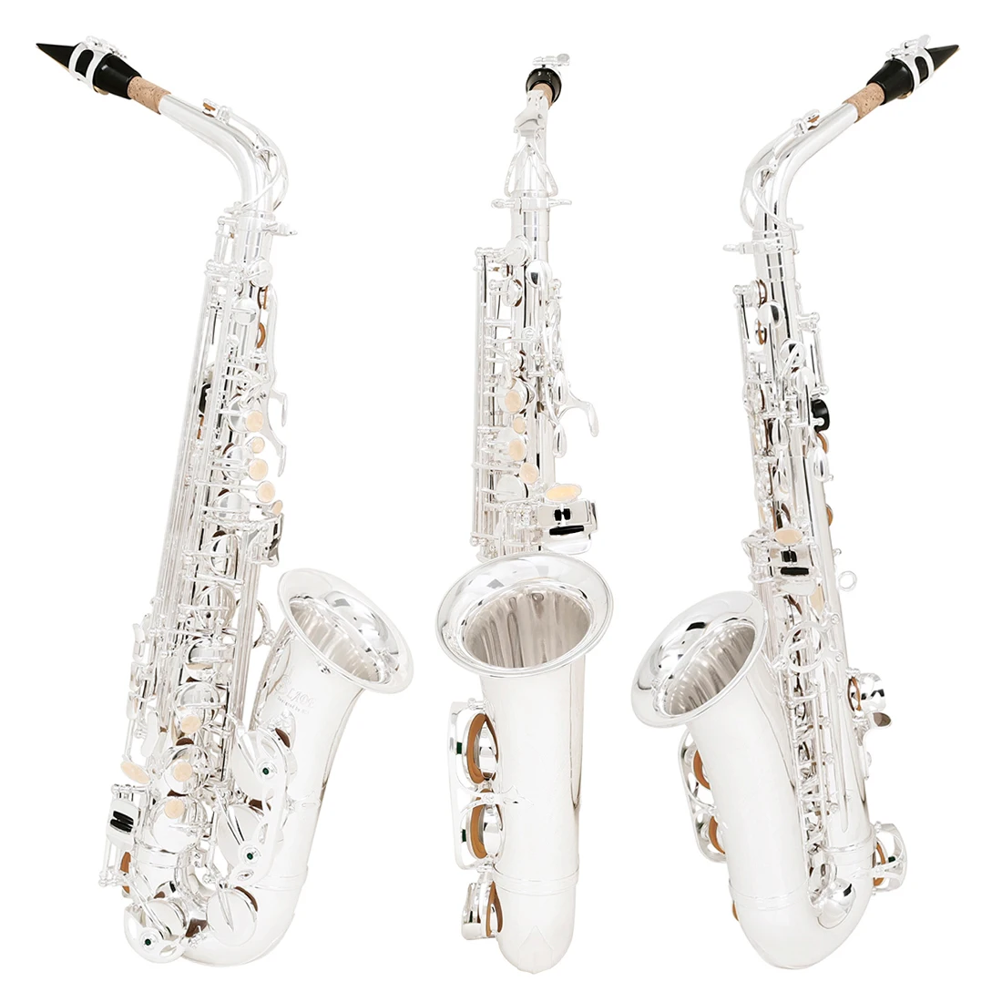 SLADE Silver Alto Saxophone E Tone Brass Copper Tube Body Carved Flower ...