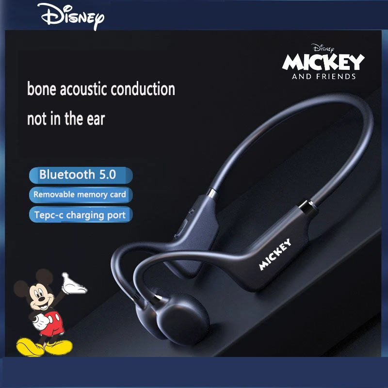 Mickey Wireless Bluetooth Headphones | Bone Conduction Earphone Disney ...