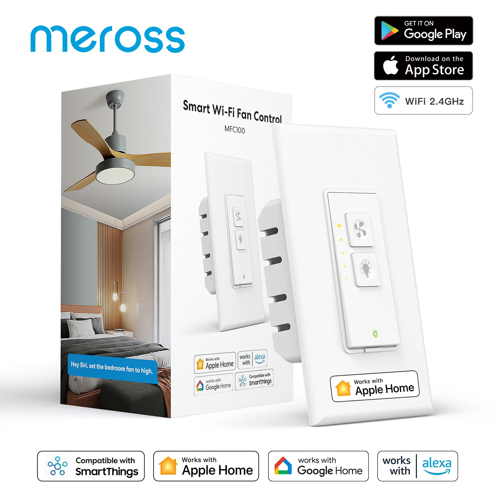 Meross-HomeKit-WiFi-Smart-Ceiling-Fan-Light-Wall-Switch-Dimmer-Light ...