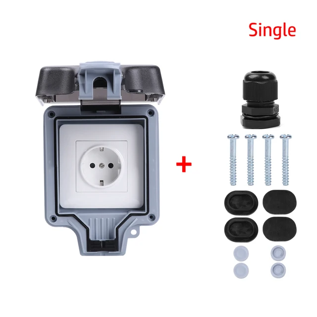 IP66 Waterproof Power Wall Socket Outdoor German EU Plug Socket ...