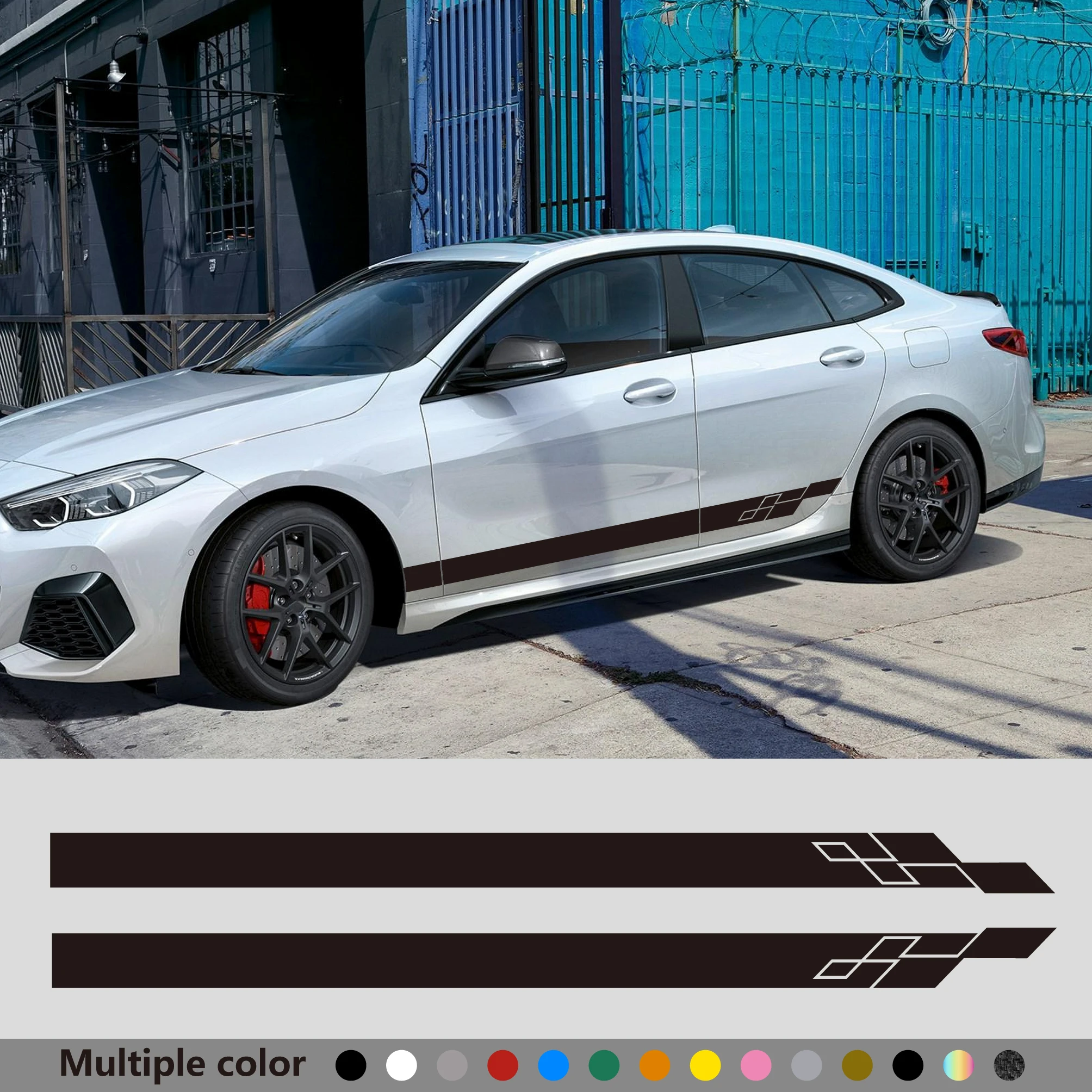 2pcs-Car-Side-Door-Stickers-Auto-Vinyl-Film-Long-Stripe-Decals-Stylish ...