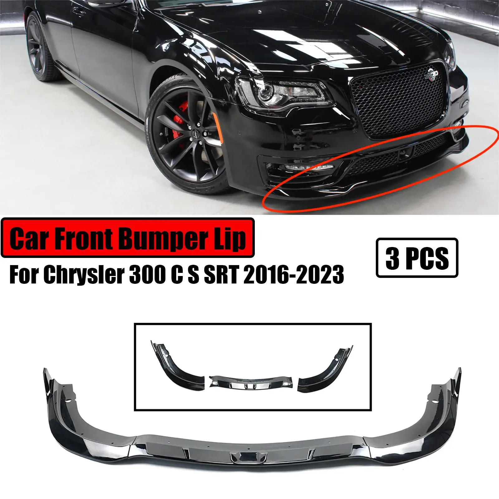 Car-Front-Bumper-Lip-For-Chrysler-300-C-S-SRT-2016-2023-Diffuser ...